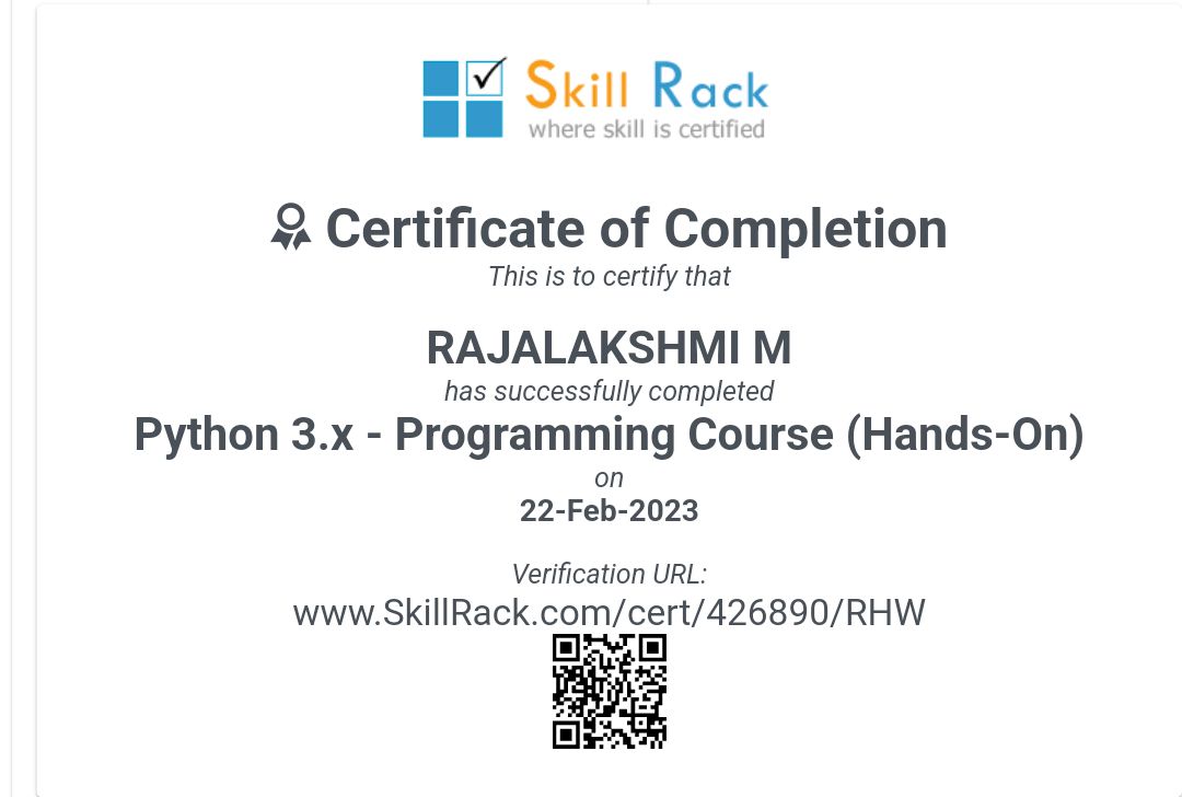 Rajalakshmi M on LinkedIn: I'm thrilled to announce the hands-on Python ... Rajalakshmi M on LinkedIn: I'm thrilled to announce the hands-on Python ...