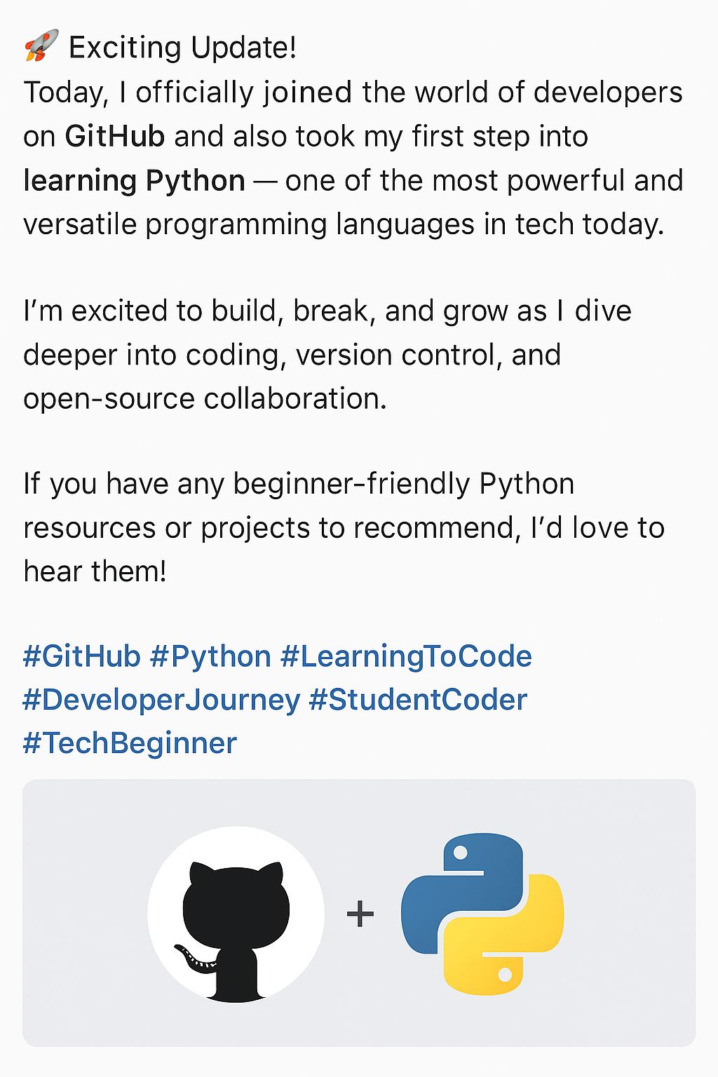 Today, I officially joined the world of developers on GitHub and also ... Today, I officially joined the world of developers on GitHub and also ...