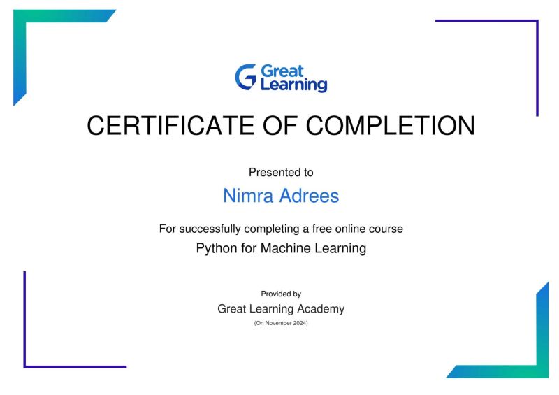 Nimra Adrees on LinkedIn: #greatlearningacademy #greatlearning # ... Nimra Adrees on LinkedIn: #greatlearningacademy #greatlearning # ...
