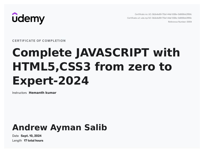Andrew Ayman Salib on LinkedIn: #udemy #javascript #html5 #css3 # ... Andrew Ayman Salib on LinkedIn: #udemy #javascript #html5 #css3 # ...