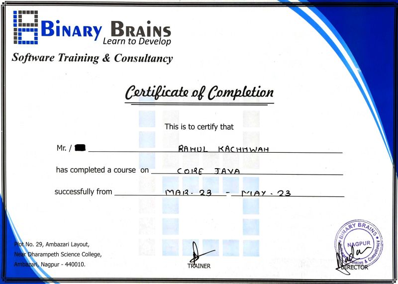 Rahul Kachhwah on LinkedIn: #java #programming #certified Rahul Kachhwah on LinkedIn: #java #programming #certified