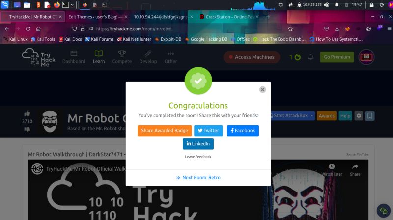 ABHISHEK KUMAR SINGH on LinkedIn: Mr. Robot solved TryHackMe with ... ABHISHEK KUMAR SINGH on LinkedIn: Mr. Robot solved TryHackMe with ...