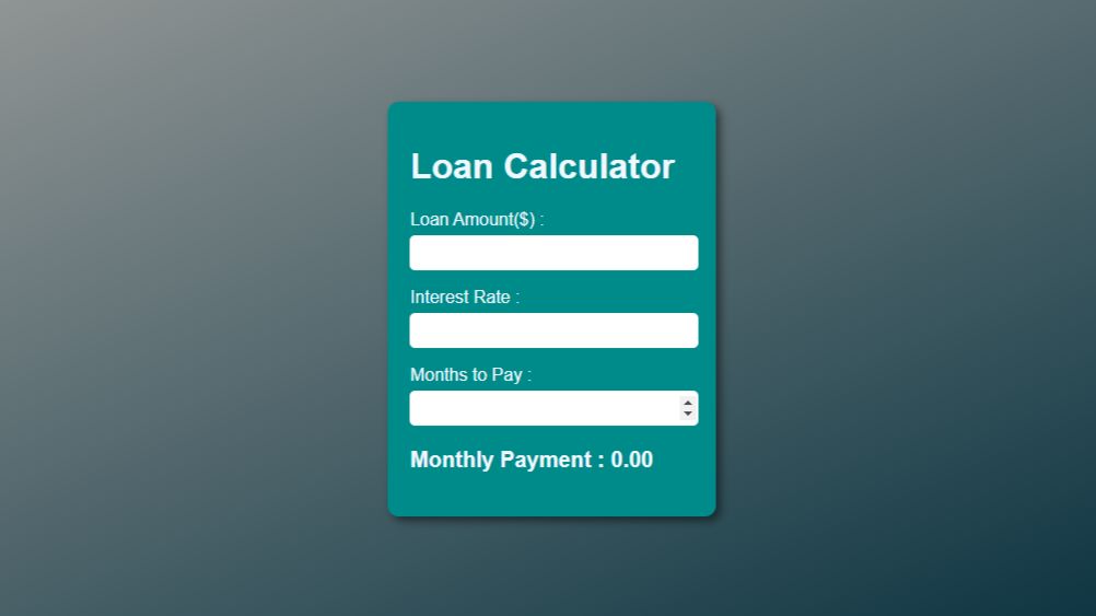 Loan Calculator using HTML, CSS, & JS Source Code is available on ... Loan Calculator using HTML, CSS, & JS Source Code is available on ...