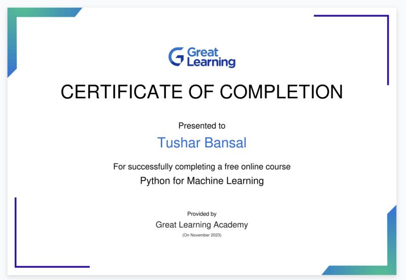 Tushar Bansal on LinkedIn: #careergrowth #certification #python # ... Tushar Bansal on LinkedIn: #careergrowth #certification #python # ...