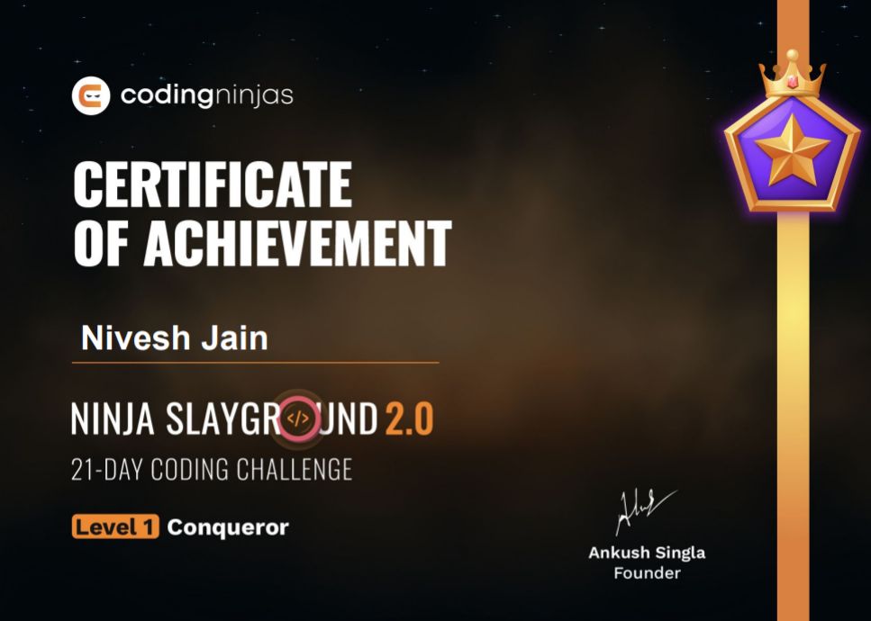 Nivesh Jain on LinkedIn: #codingninjas #problemsolving #codingchallenge ... Nivesh Jain on LinkedIn: #codingninjas #problemsolving #codingchallenge ...