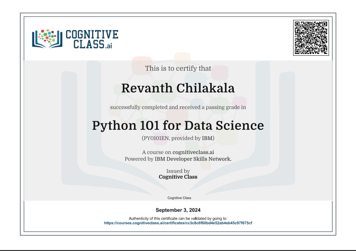 Completed Python for Data Science course | Revanth Chilakala posted on ... Completed Python for Data Science course | Revanth Chilakala posted on ...
