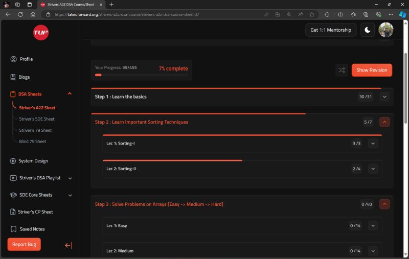 Completed Step 2 of StriversA2Z DSA Sheet Challenge | Abhishek Kumar ... Completed Step 2 of StriversA2Z DSA Sheet Challenge | Abhishek Kumar ...