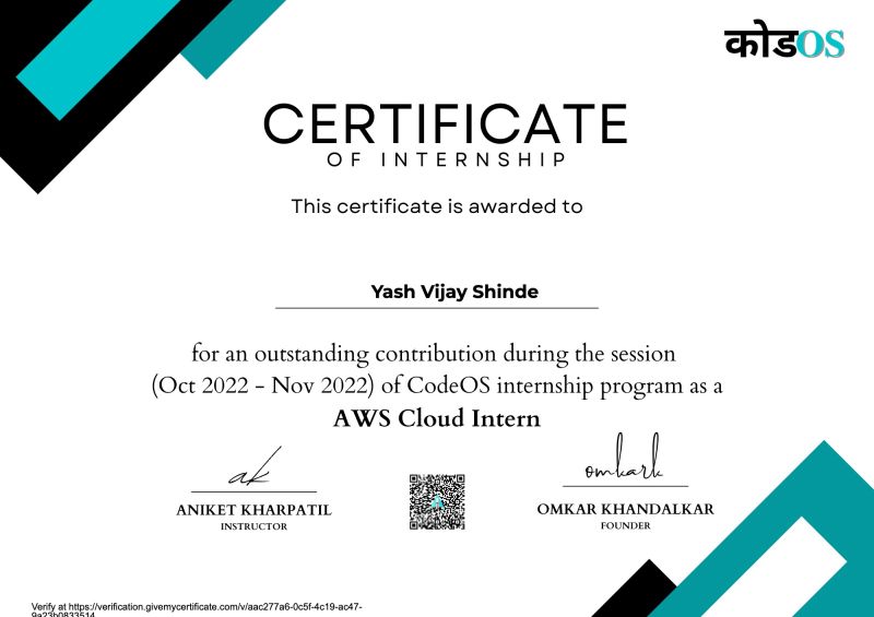 Yash Shinde on LinkedIn: Pursued a certification in AWS Cloud ... Yash Shinde on LinkedIn: Pursued a certification in AWS Cloud ...