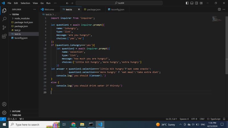 Tehseen Ali on LinkedIn: #piaic #javascript #typescript #nodejs #inquirer Tehseen Ali on LinkedIn: #piaic #javascript #typescript #nodejs #inquirer