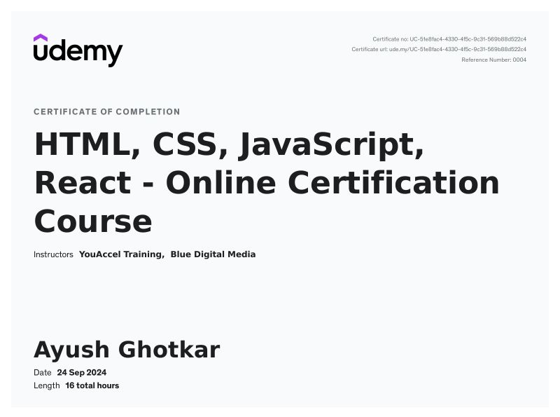 Ayush Ghotkar on LinkedIn: #html #css #javascript #react Ayush Ghotkar on LinkedIn: #html #css #javascript #react
