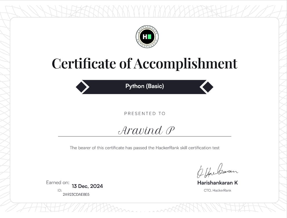 Aravind P on LinkedIn: #hackerrank #python #problem #skill Aravind P on LinkedIn: #hackerrank #python #problem #skill