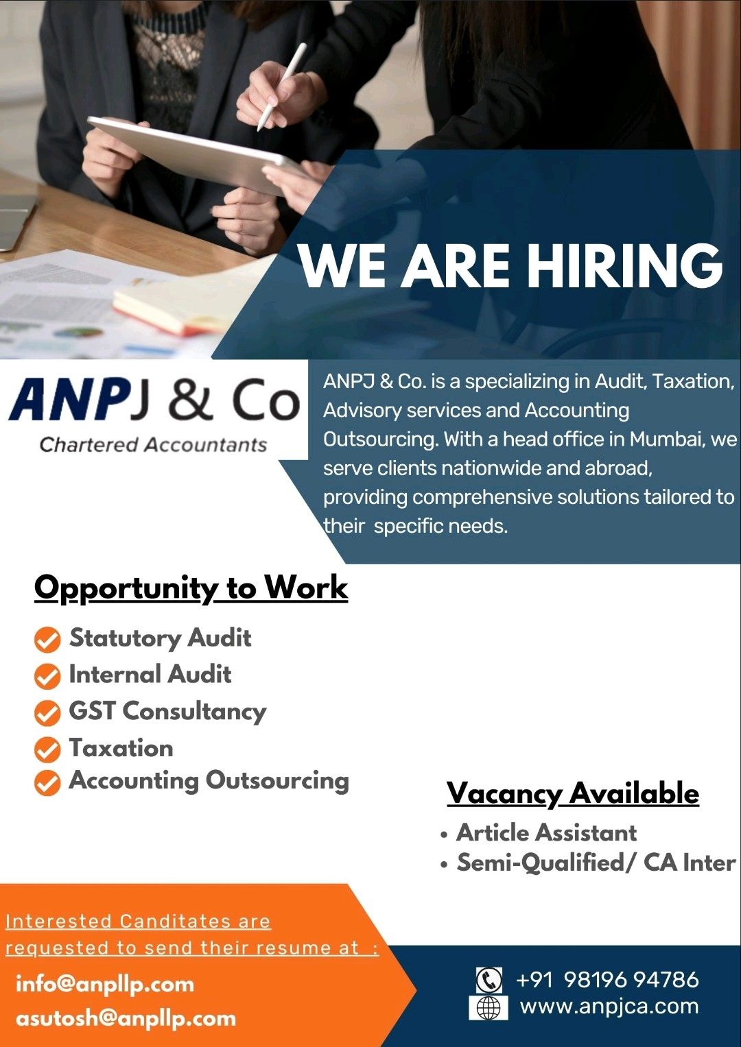 #hiring #articles #cainter | CA Nikhil Kadam #hiring #articles #cainter | CA Nikhil Kadam