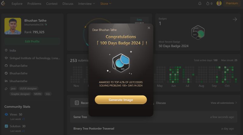 Bhushan Tathe on LinkedIn: #leetcode #codingjourney #100dayschallenge # ... Bhushan Tathe on LinkedIn: #leetcode #codingjourney #100dayschallenge # ...