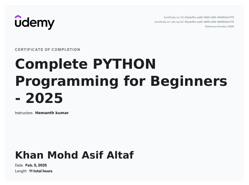 #python #programming #learning #udemy #coding | Mohd Asif Khan #python #programming #learning #udemy #coding | Mohd Asif Khan