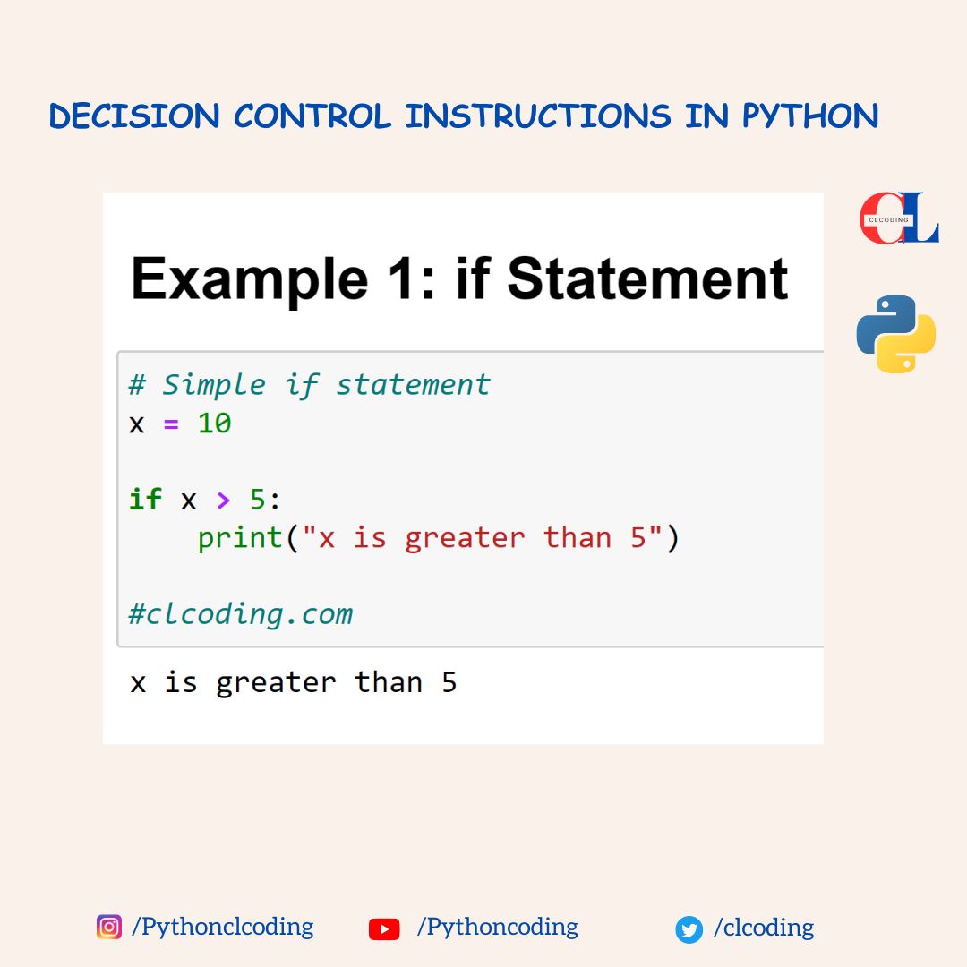 Python Coding on LinkedIn: Decision control instructions in Python Free ... Python Coding on LinkedIn: Decision control instructions in Python Free ...