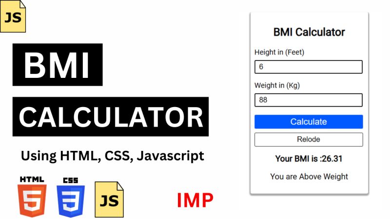 Created a BMI Calculator using JavaScript and HTML | Sufyan Shaikh ... Created a BMI Calculator using JavaScript and HTML | Sufyan Shaikh ...