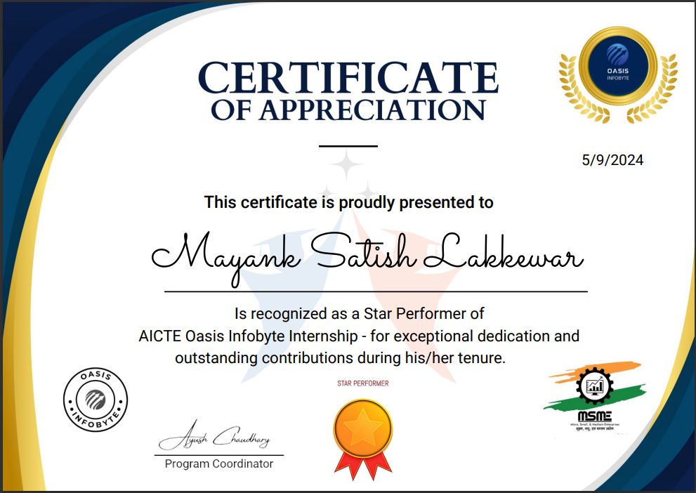 Mayank Satish Lakkewar on LinkedIn: #grateful #starperformer # ... Mayank Satish Lakkewar on LinkedIn: #grateful #starperformer # ...