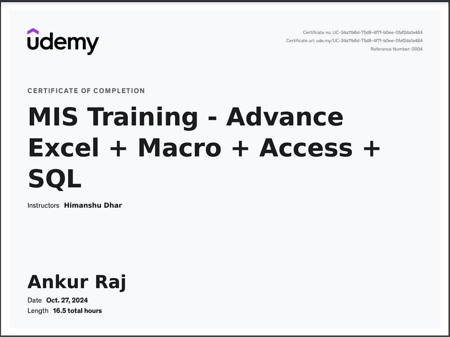 Ankur Raj on LinkedIn: #advanced_excel #macros #access #sql # ... Ankur Raj on LinkedIn: #advanced_excel #macros #access #sql # ...