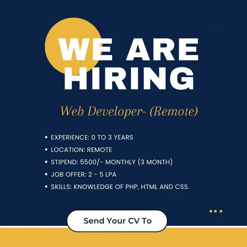 Arbaz Mujawar on LinkedIn: Hiring For a Web Developer- (Remote ... Arbaz Mujawar on LinkedIn: Hiring For a Web Developer- (Remote ...