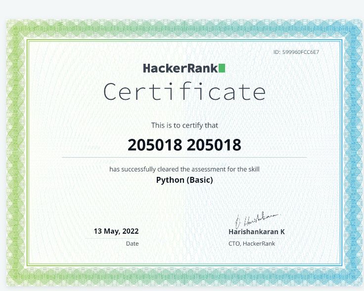 Passed HackerRank Python (Basic) exam! | Eslam Saeed posted on the ... Passed HackerRank Python (Basic) exam! | Eslam Saeed posted on the ...