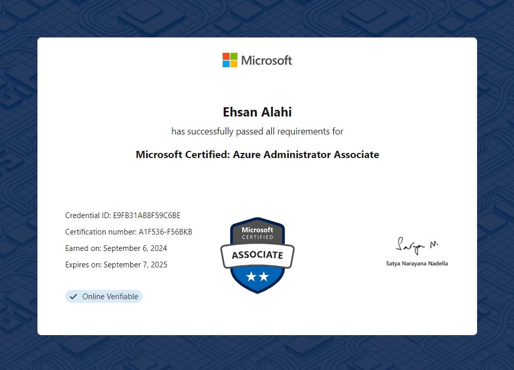 Ehsan Alahi on LinkedIn: #microsoftcertified #azure #devops # ... Ehsan Alahi on LinkedIn: #microsoftcertified #azure #devops # ...
