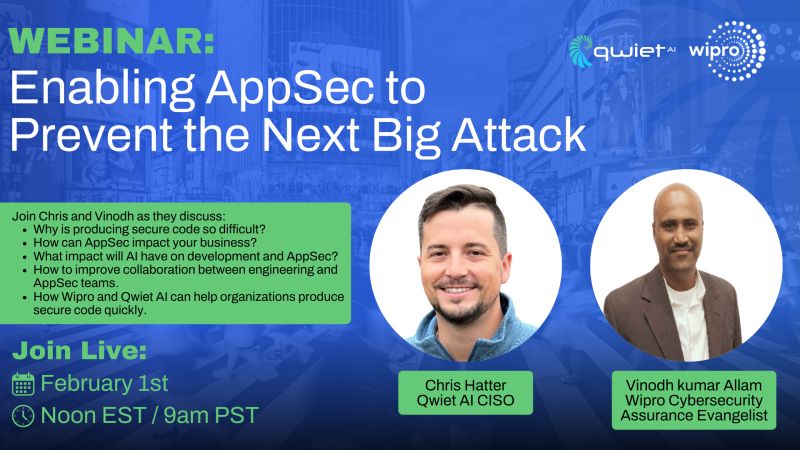 Qwiet AI on LinkedIn: #appsec #webinar #qwietai #wipro Qwiet AI on LinkedIn: #appsec #webinar #qwietai #wipro