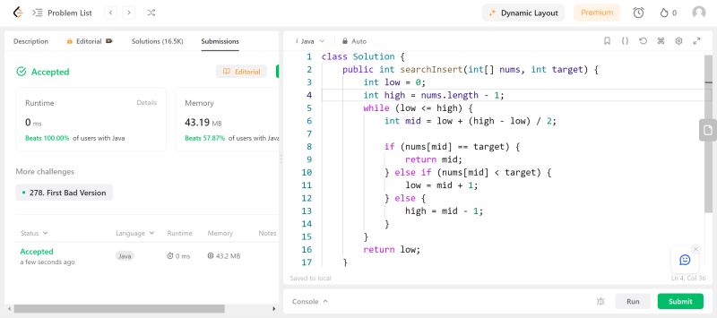 Day 20 of #100DaysofCodeChallenge: Search Insert Position | Anay Verma ... Day 20 of #100DaysofCodeChallenge: Search Insert Position | Anay Verma ...