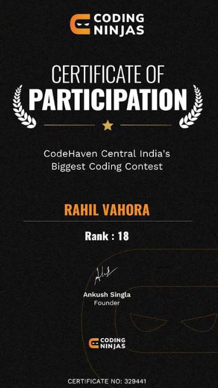 RAHIL VAHORA on LinkedIn: #dsa #codingninja #codhaven #codingwin #gfg # ... RAHIL VAHORA on LinkedIn: #dsa #codingninja #codhaven #codingwin #gfg # ...