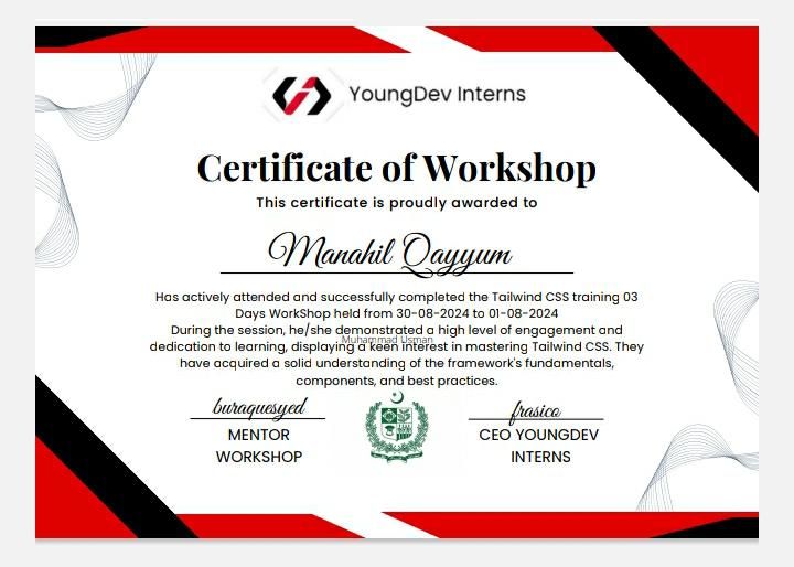 Manahil Qayyum on LinkedIn: I finished a YoungDev Intern's Tailwind CSS ... Manahil Qayyum on LinkedIn: I finished a YoungDev Intern's Tailwind CSS ...