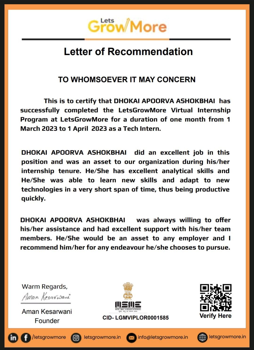 Apoorva Dhokai on LinkedIn: #connections Apoorva Dhokai on LinkedIn: #connections