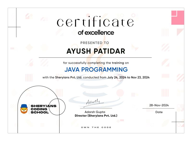 Ayush Patidar on LinkedIn: #java #programming #javaprogramming # ... Ayush Patidar on LinkedIn: #java #programming #javaprogramming # ...