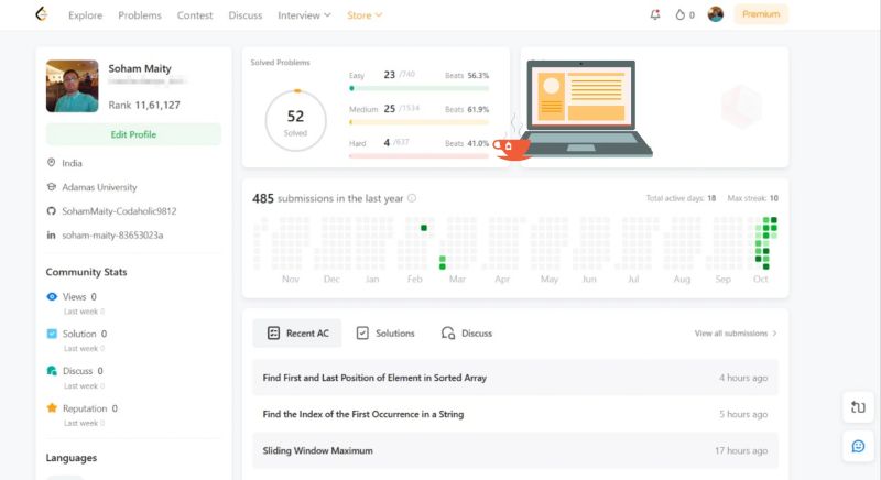 Completed 50 LeetCode problems in 18 days | Soham Maity posted on the ... Completed 50 LeetCode problems in 18 days | Soham Maity posted on the ...