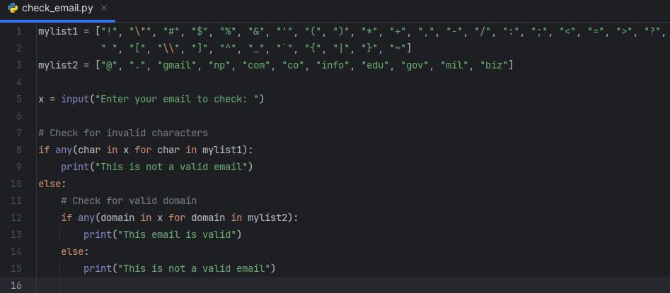Rohan Ghimire on LinkedIn: #python #pythonlist #email Rohan Ghimire on LinkedIn: #python #pythonlist #email