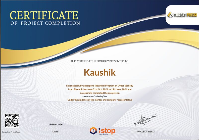 Kaushik Sambe on LinkedIn: #cybersecurity #internshipexperience # ... Kaushik Sambe on LinkedIn: #cybersecurity #internshipexperience # ...