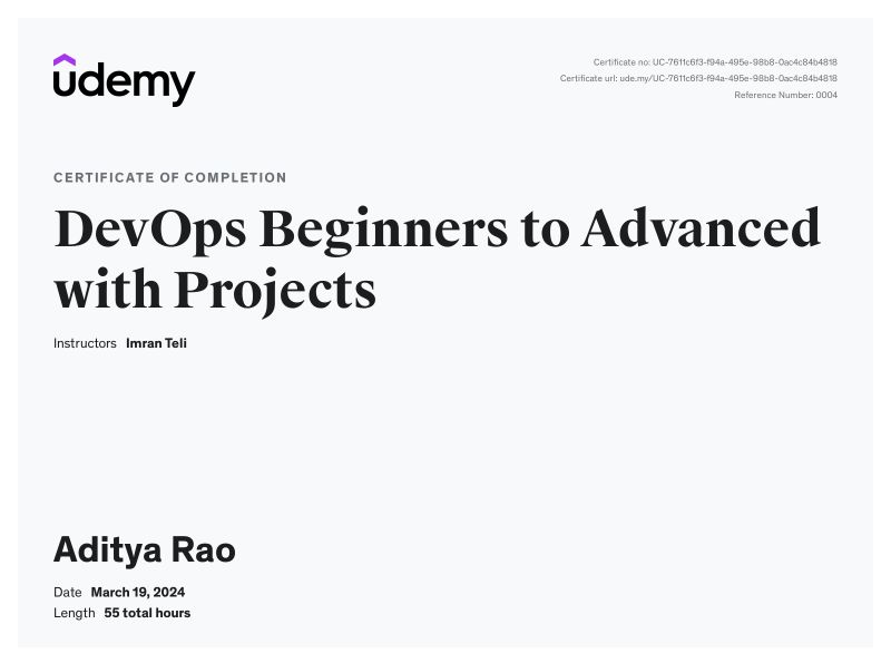 Aditya Rao on LinkedIn: #devops #devopstools #udemycertificate Aditya Rao on LinkedIn: #devops #devopstools #udemycertificate