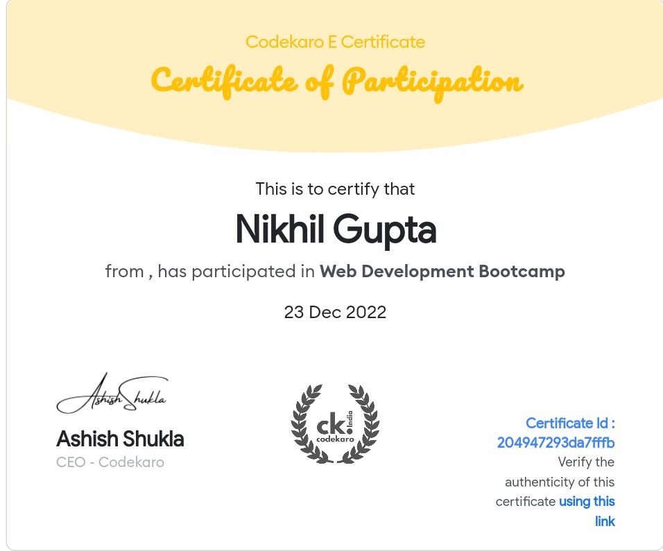 Nikhil Gupta on LinkedIn: #webdevelopment #bootcamp #html #css #js Nikhil Gupta on LinkedIn: #webdevelopment #bootcamp #html #css #js