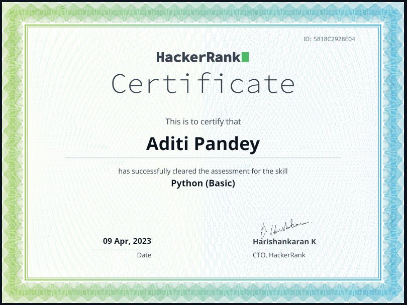 Aditi P. on LinkedIn: #python #hackerrank #pythonprogramming Aditi P. on LinkedIn: #python #hackerrank #pythonprogramming