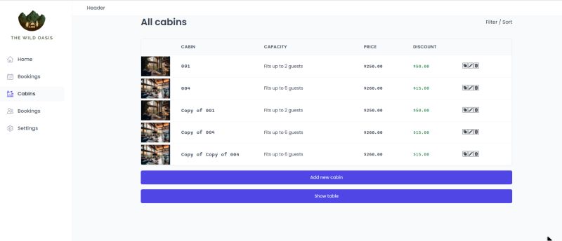 Andrei Indries on LinkedIn: React Wild Oasis App (Cabins app) with ... Andrei Indries on LinkedIn: React Wild Oasis App (Cabins app) with ...