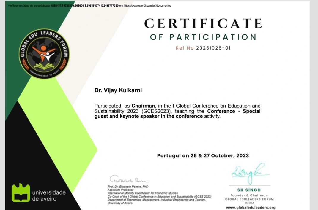 Prof.(Dr) Vijay Kulkarni on LinkedIn: I am delighted to share that , I ... Prof.(Dr) Vijay Kulkarni on LinkedIn: I am delighted to share that , I ...