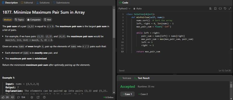 Muhammad Areeb Khan on LinkedIn: 🔍 LeetCode problem 1877: Minimize ... Muhammad Areeb Khan on LinkedIn: 🔍 LeetCode problem 1877: Minimize ...