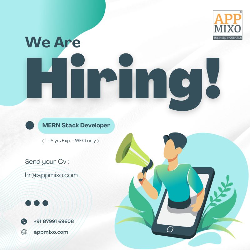 AppMixo® on LinkedIn: 🚀 AppMixo® is Hiring MERN Stack Developers! 🚀 ... AppMixo® on LinkedIn: 🚀 AppMixo® is Hiring MERN Stack Developers! 🚀 ...