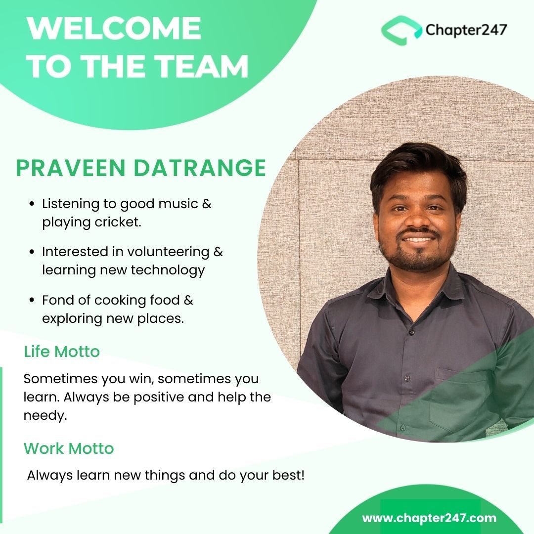 Chapter247 Infotech on LinkedIn: #chapter247infotech #welcomepraveen # ... Chapter247 Infotech on LinkedIn: #chapter247infotech #welcomepraveen # ...