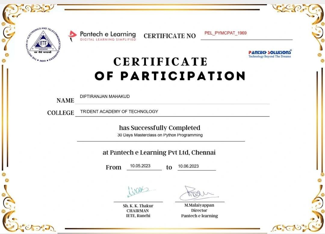 Diptiranjan Mahakud on LinkedIn: 🎉 Excited to share my recent ... Diptiranjan Mahakud on LinkedIn: 🎉 Excited to share my recent ...