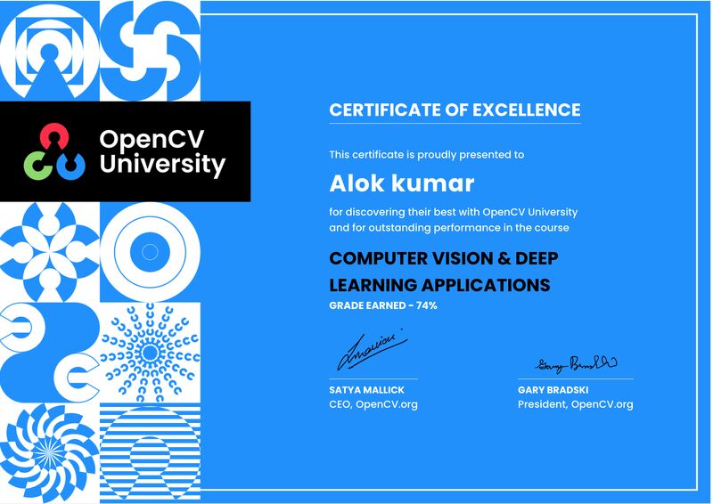 Awesome work Alok!! | OpenCV University Awesome work Alok!! | OpenCV University