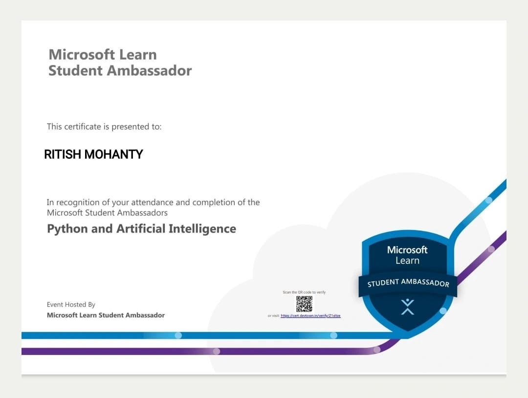 Ritish Mohanty on LinkedIn: I have successfully earned a certification ... Ritish Mohanty on LinkedIn: I have successfully earned a certification ...