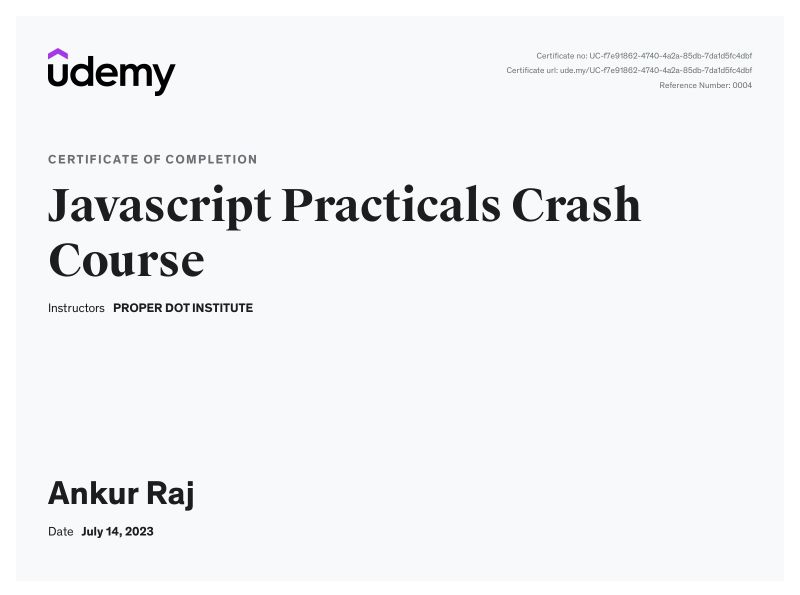 Ankur Raj on LinkedIn: #webdevelopment #js #javascript #udemycourse # ... Ankur Raj on LinkedIn: #webdevelopment #js #javascript #udemycourse # ...