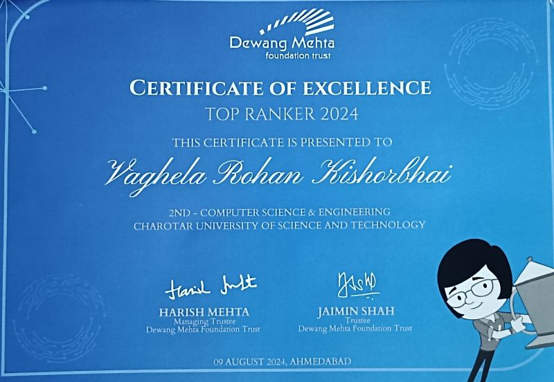 Rohan Vaghela on LinkedIn: #achievement #success #charusat Rohan Vaghela on LinkedIn: #achievement #success #charusat