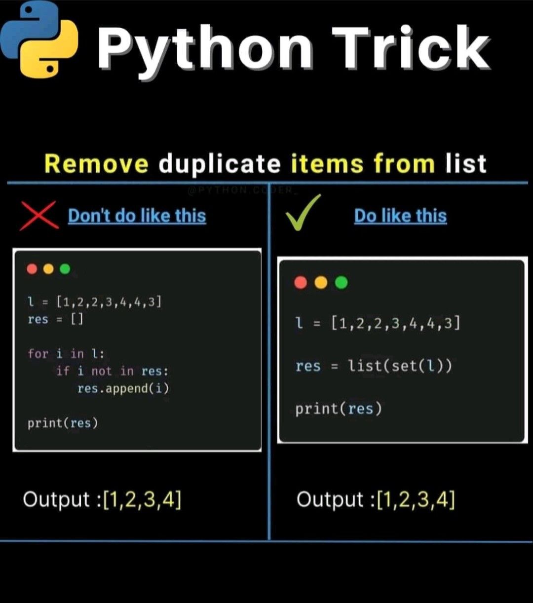 BrainsLogic on LinkedIn: Easiest way to remove duplicate in python BrainsLogic on LinkedIn: Easiest way to remove duplicate in python