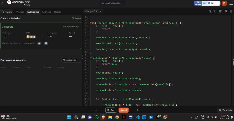 Sourabh Singh on LinkedIn: 08/100 Problem: Flatten BST To A Sorted List ... Sourabh Singh on LinkedIn: 08/100 Problem: Flatten BST To A Sorted List ...