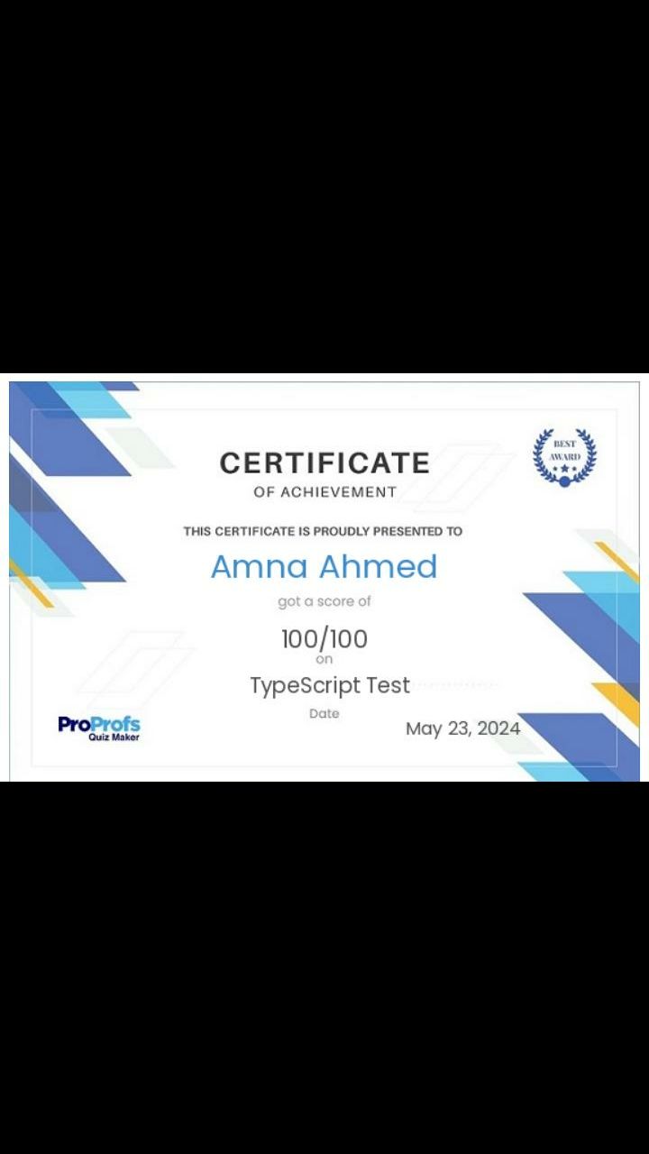 Typescript preparation test.... | Amna Ahmed Typescript preparation test.... | Amna Ahmed